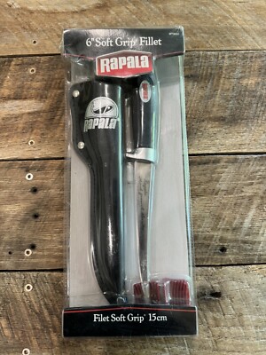 Rapala 6" Soft Grip Fillet Knife With Single Stage Sharpener And Sheath NOS | eBay