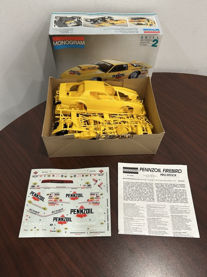 Monogram Pennzoil Firebird Pro Stock 1:24 Scale Kit #2934 | eBay