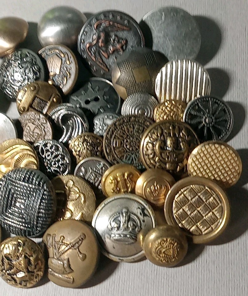 Mixed Lot Of 40 Vintage Metal Buttons | eBay
