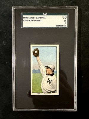 Bob Ganley Catching 1909 T206 Sweet Caporal 150. SGC 5. Excellent | eBay