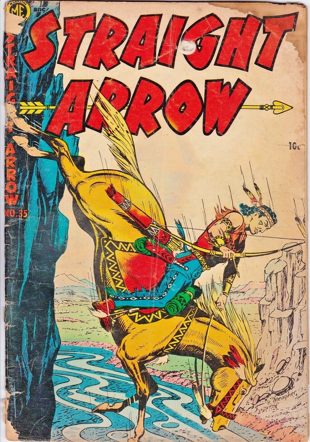 STRAIGHT ARROW # 35 (MAGAZINE ENTERPRISES) (1954) FRED MEAGHER & BOB ...