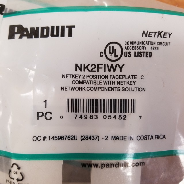 Panduit 2 Socket NETKEY Faceplate NK2FIWY for sale online | eBay