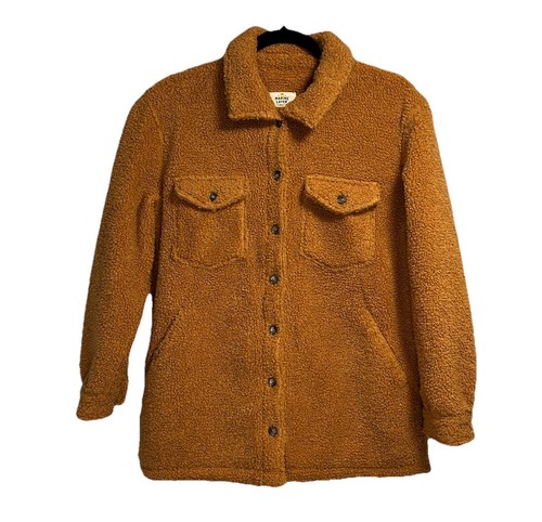 Marine Layer Eden Sherpa Overcoat Shacket Brown Tan Women’s Small ...