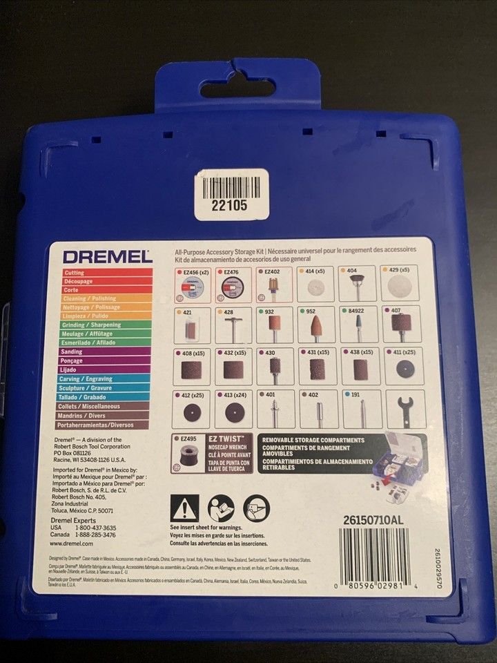 Dremel Rotary Tool Accessory Kit, 160 Piece, EZ Lock Tech #710-08 | eBay