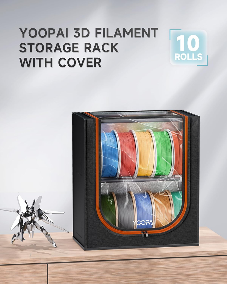 3D Printer Filament Storage Box with Desiccants - 2 Tiers Metal ...