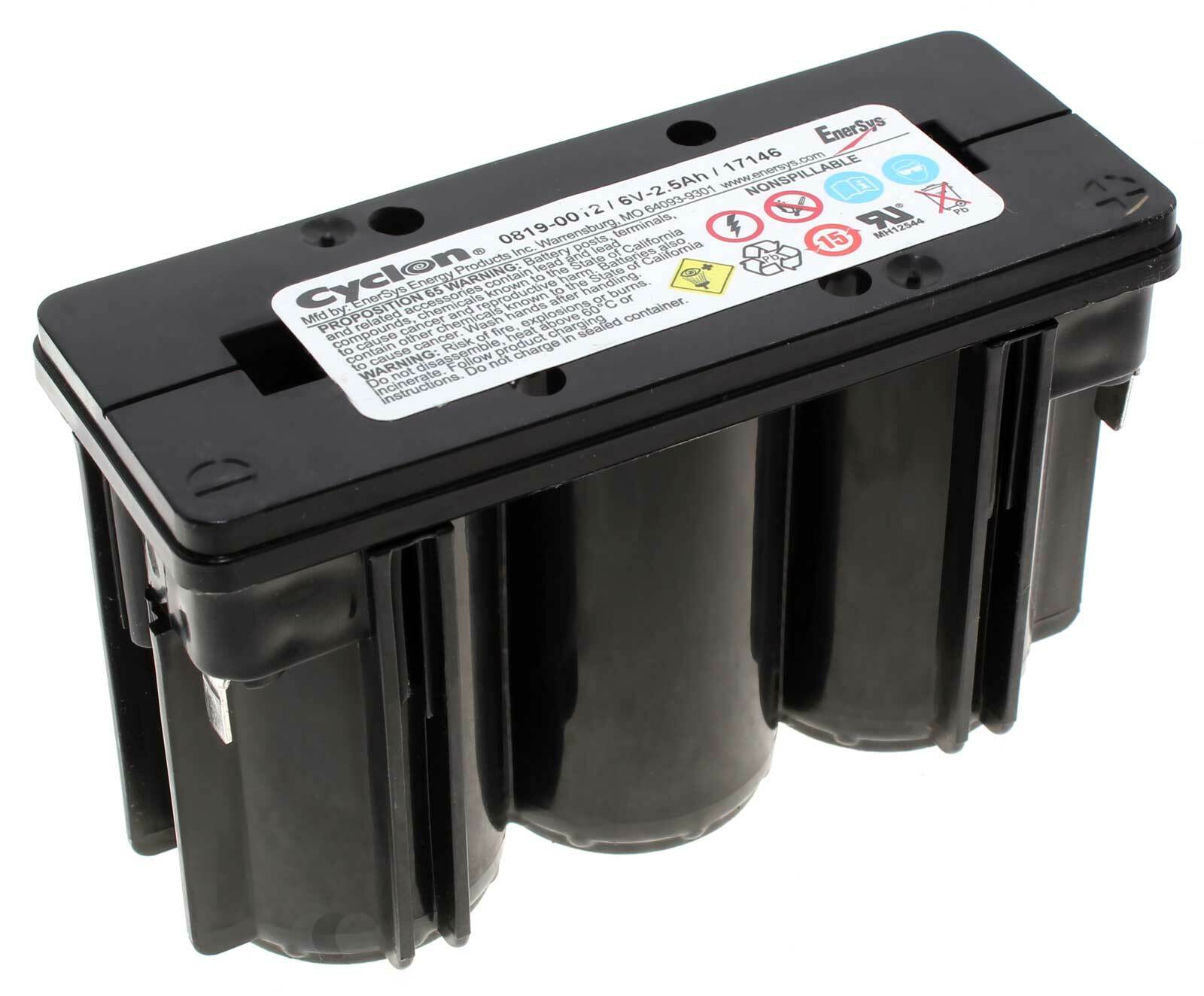 6V 2,5Ah Hawker Enersys Cyclon Blei Akku Monobloc D cell | 0819-0012 ...