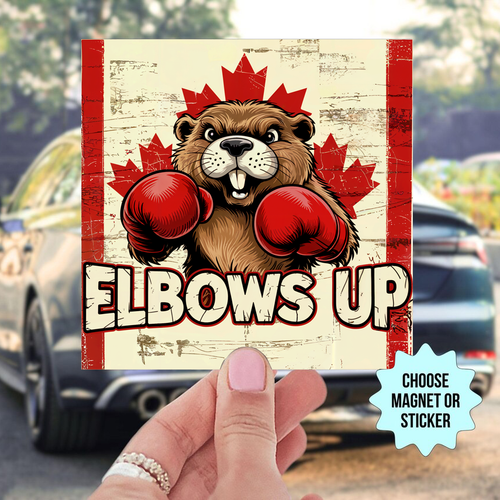 Elbows Up Canada Car Magnet 10x3in & Bumper Sticker 11x3in Funny | eBay