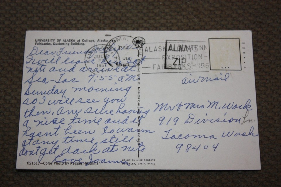 Vintage Postcard University Of Alaska At College, Alaska, Duckering ...