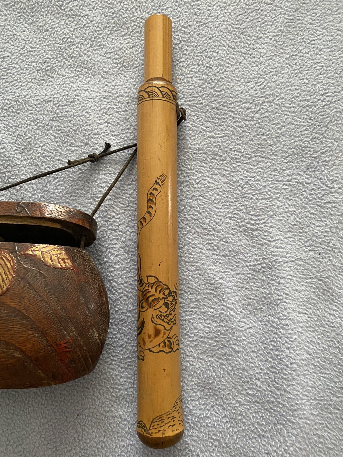 Vintage Japanese Carved Bamboo Kiseru Pipe With Case | eBay