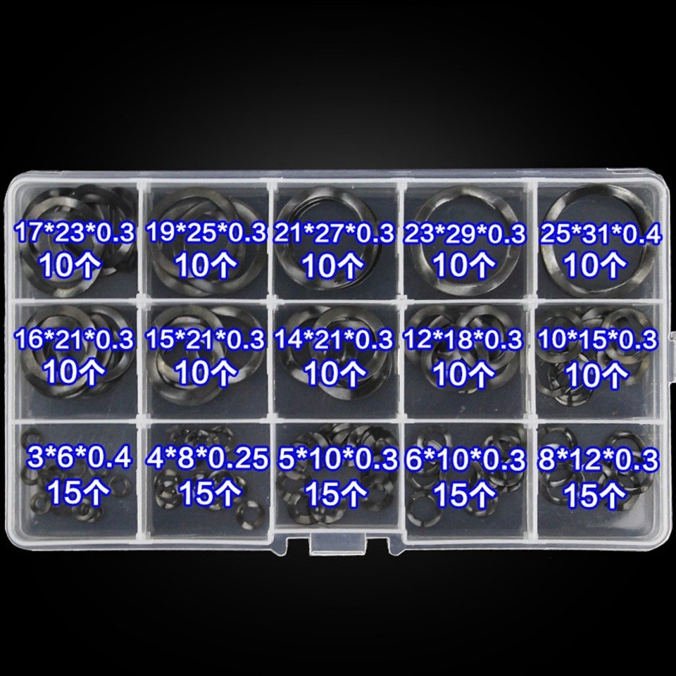 3-25mm Spring Washers Assortment Kit Elastic Washers Assortment Kit ...