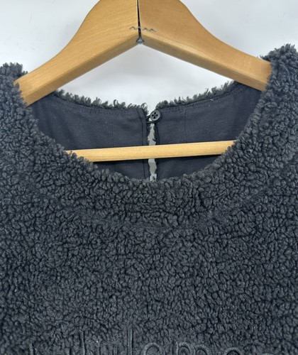 Lululemon Black Textured Fleece Embroidered Logo Tee Size 10 | eBay