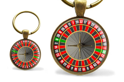 Roulette Wheel Glass Top Key Ring Handcrafted Gambling Vegas Gift | eBay