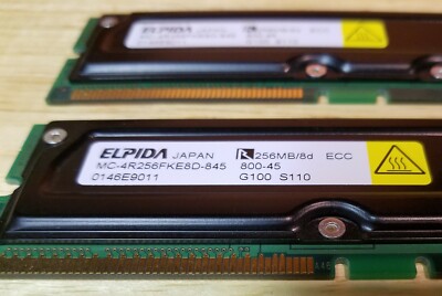 Elpida PC-800 256 MB RIMM 800 MHz RDRAM (Rambus DRAM) Memory (MC ...