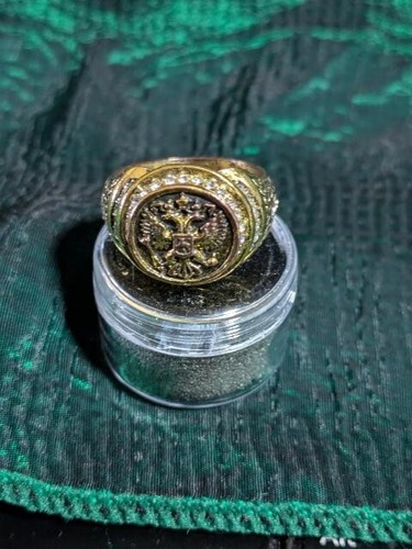 Elvis Presley Tcb Ring Double Headed Eagle Rings Mens 18k Gold Imperial ...