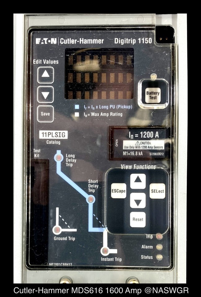 Cutler Hammer Magnum DS MDS616 Breaker (M/O,D/O) ~ 1600 Amp -Tested/1Yr ...