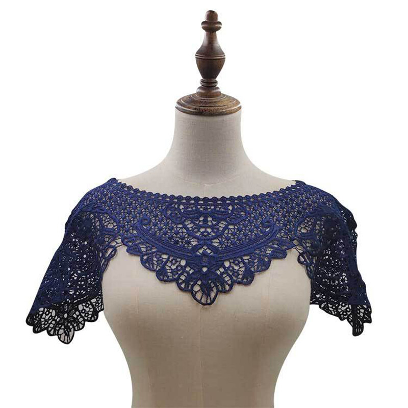 Women Small Shawls Fake Collars Pearl Button Detachable O-Neck Doll ...