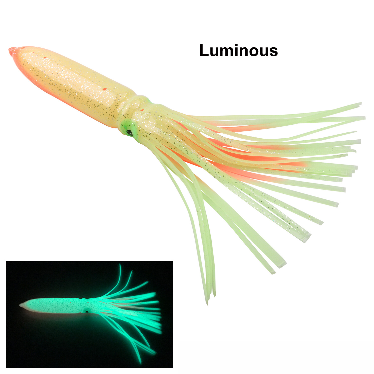 30cm Saltwater Fishing Squid Lures Luminous Bulb Squid Skirts Soft ...