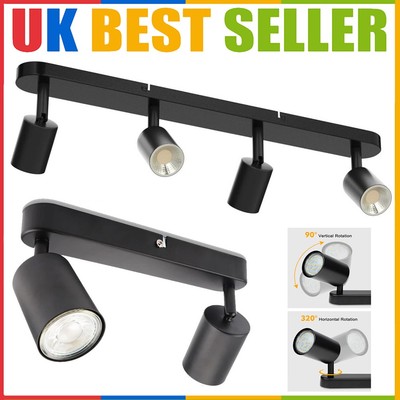 2/4 Way Ceiling Spot Light Fitting LED GU10 Adjustable Kitchen ...