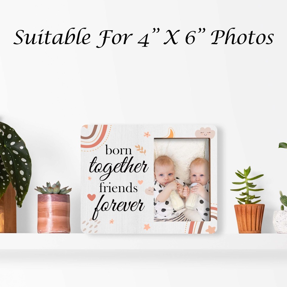 Twins Baby Pictures Frame, Born Together Friend Forever Photo Frame ...