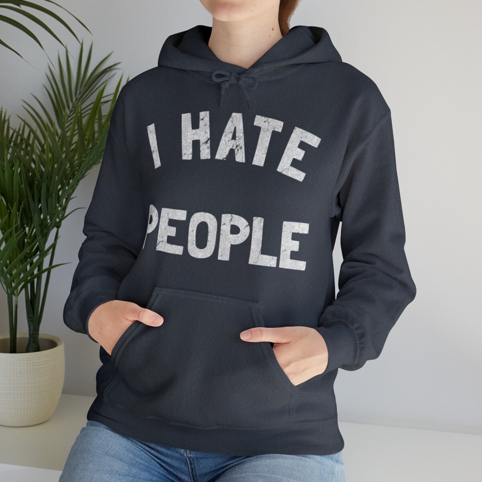 Retro I Hate People Graphic Hoodie, Sizes S-5XL | eBay