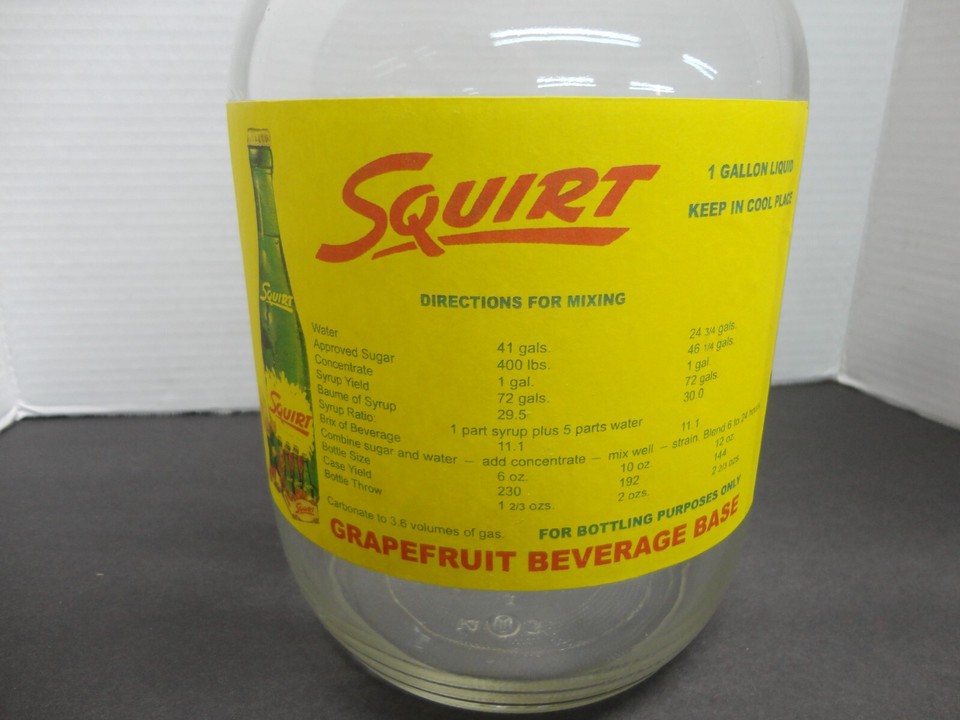 SQUIRT SODA FOUNTAIN SYRUP JUG PAPER LABEL 1 GAL | eBay