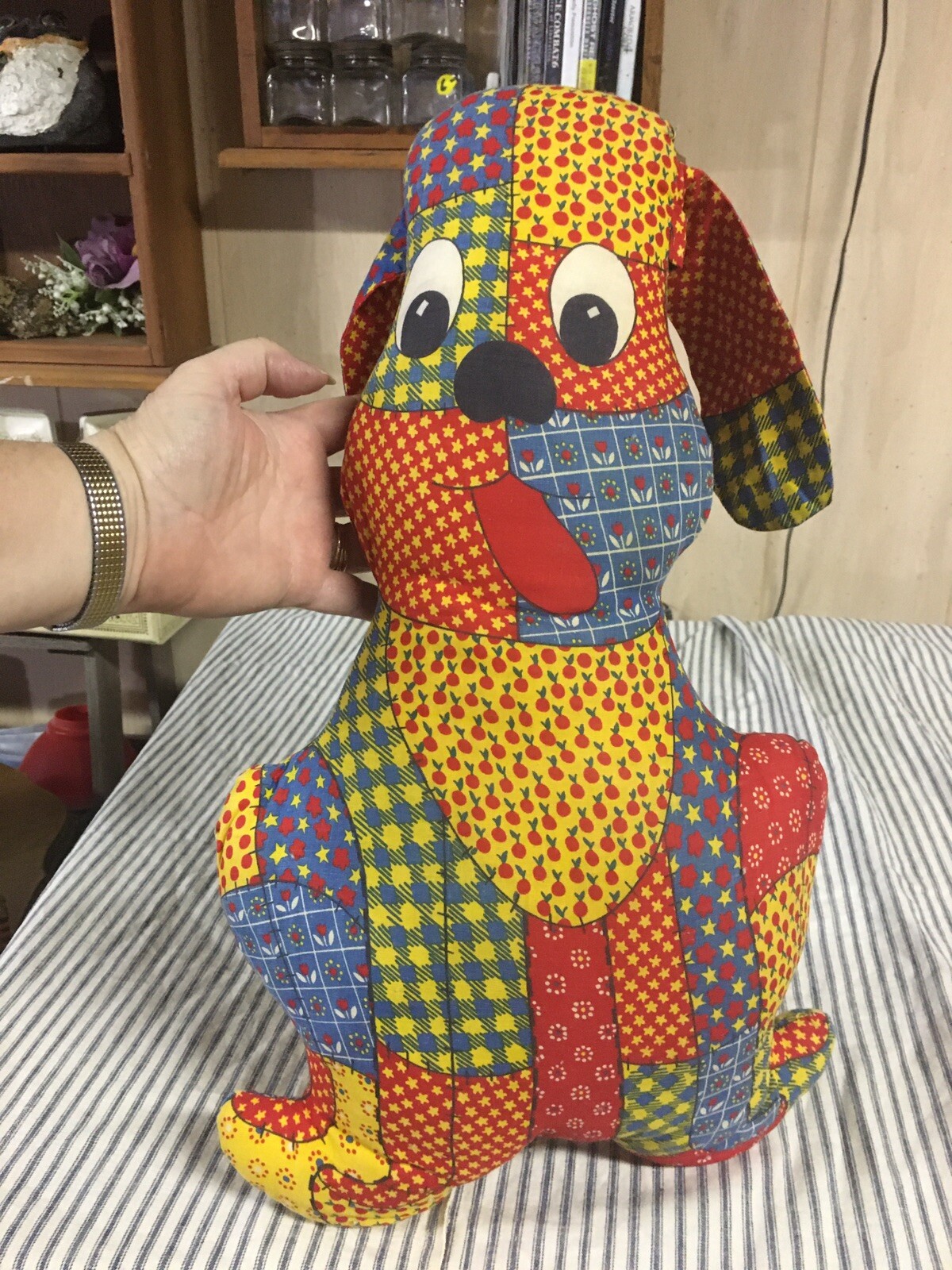 1970s handmade kitschy kawaii puppy plushie vintage patchwork print | eBay