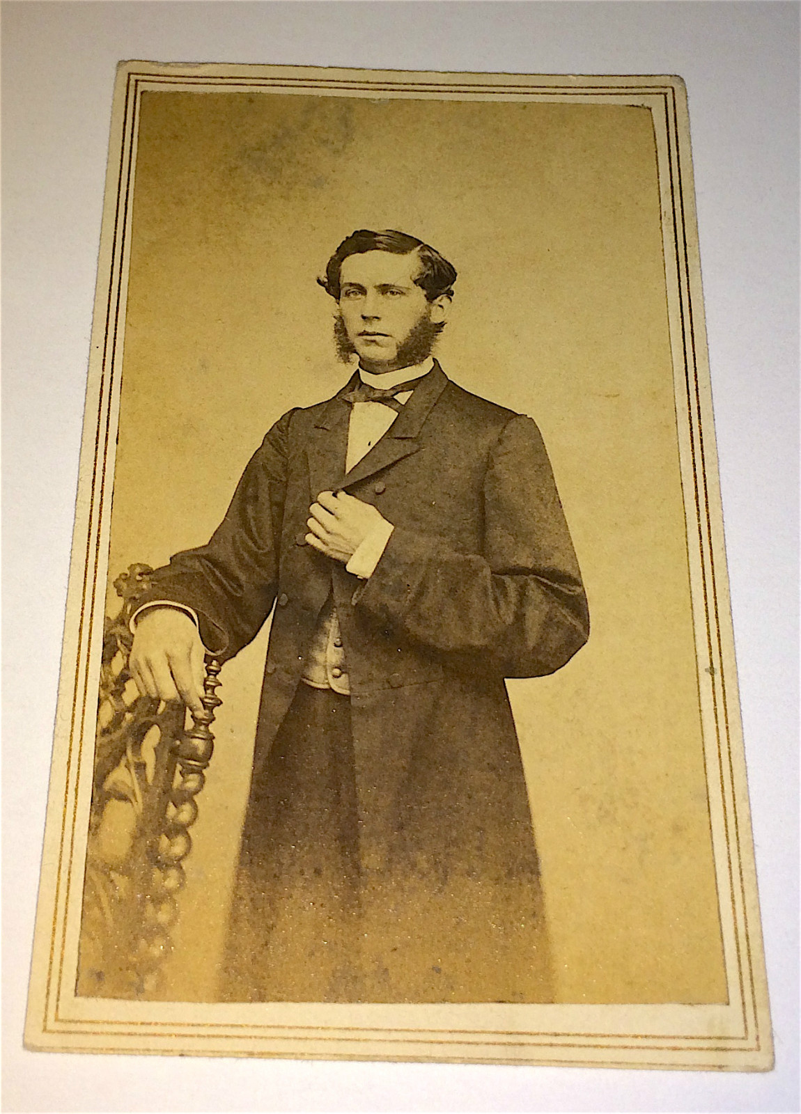 Antique Civil War American Dapper Young Man, Big Sideburns Connecticut ...