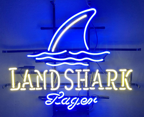 Landshark Lager Shark Fin Neon Sign 19x15 Glass Beer Bar Pub Store Wall ...
