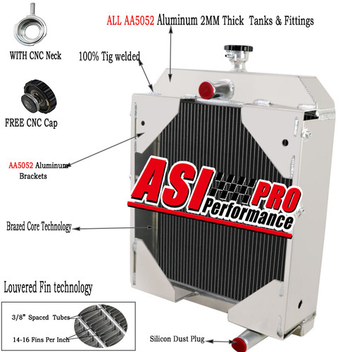 3 Rows All aircraft Aluminum Tractor Radiator for Allis Chalmers D17 ...