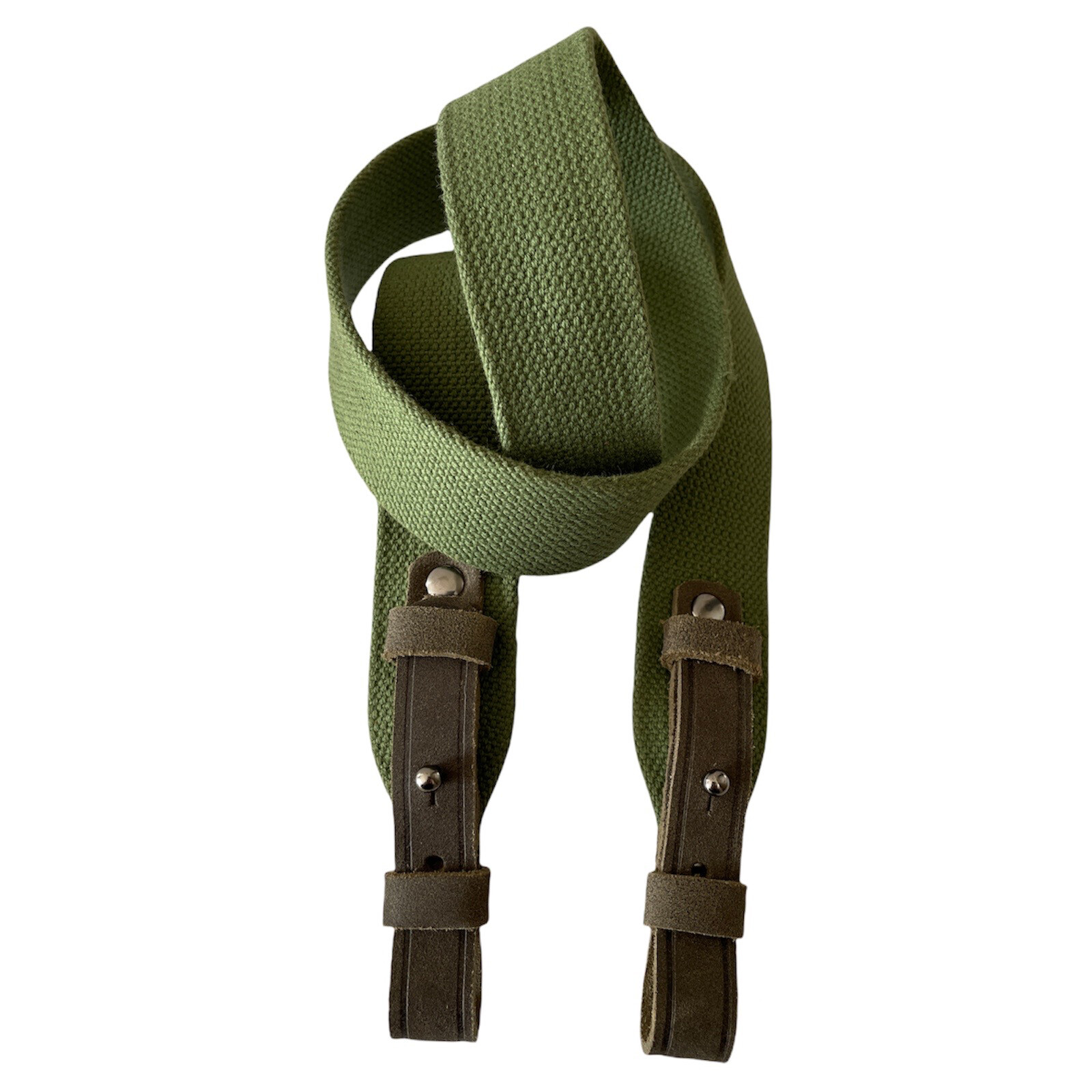 Green Canvas with Leather Rifle Sling Shotgun Air Gun Strap Hunting ...