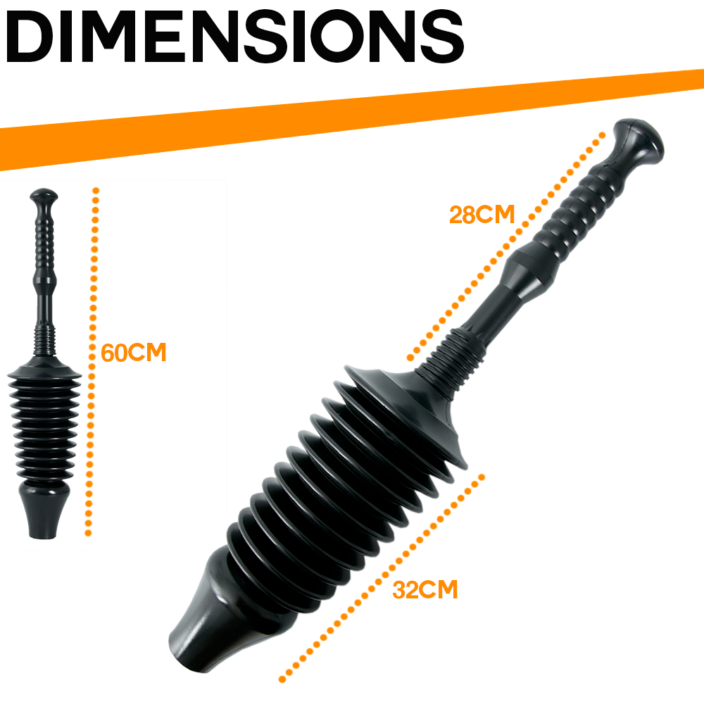 HEAVY DUTY TOILET PLUNGER UNBLOCKER AIR PUMP SINK BLASTER DRAIN ...