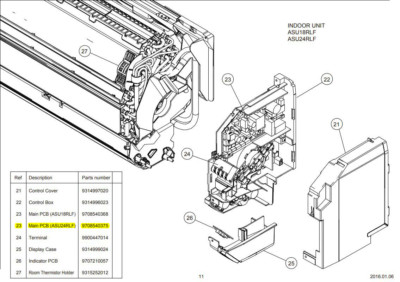 FUJITSU K9708540375 aka 9708540375 CONTROLLER PCB ASU24RLF HY | eBay