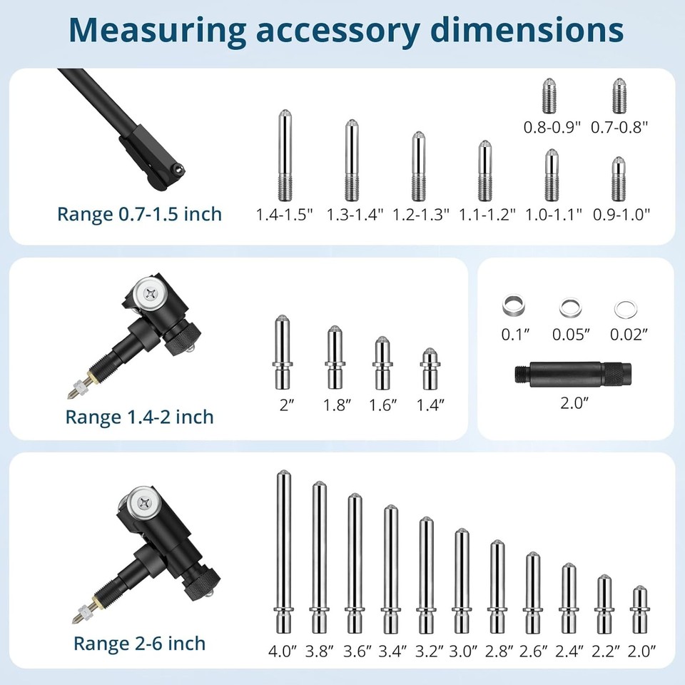 Dial Bore Gage Gauge Indicator 0.7"-6"/0.0005" Engine Cylinder ...