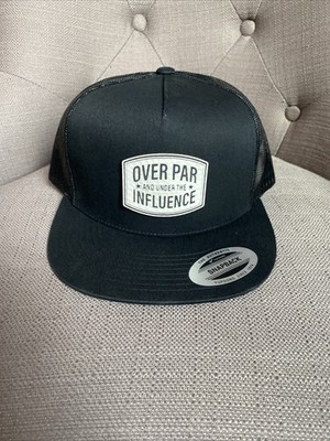 Over Par Under Influence Funny Golf Leatherette patch flatbill Snapback ...