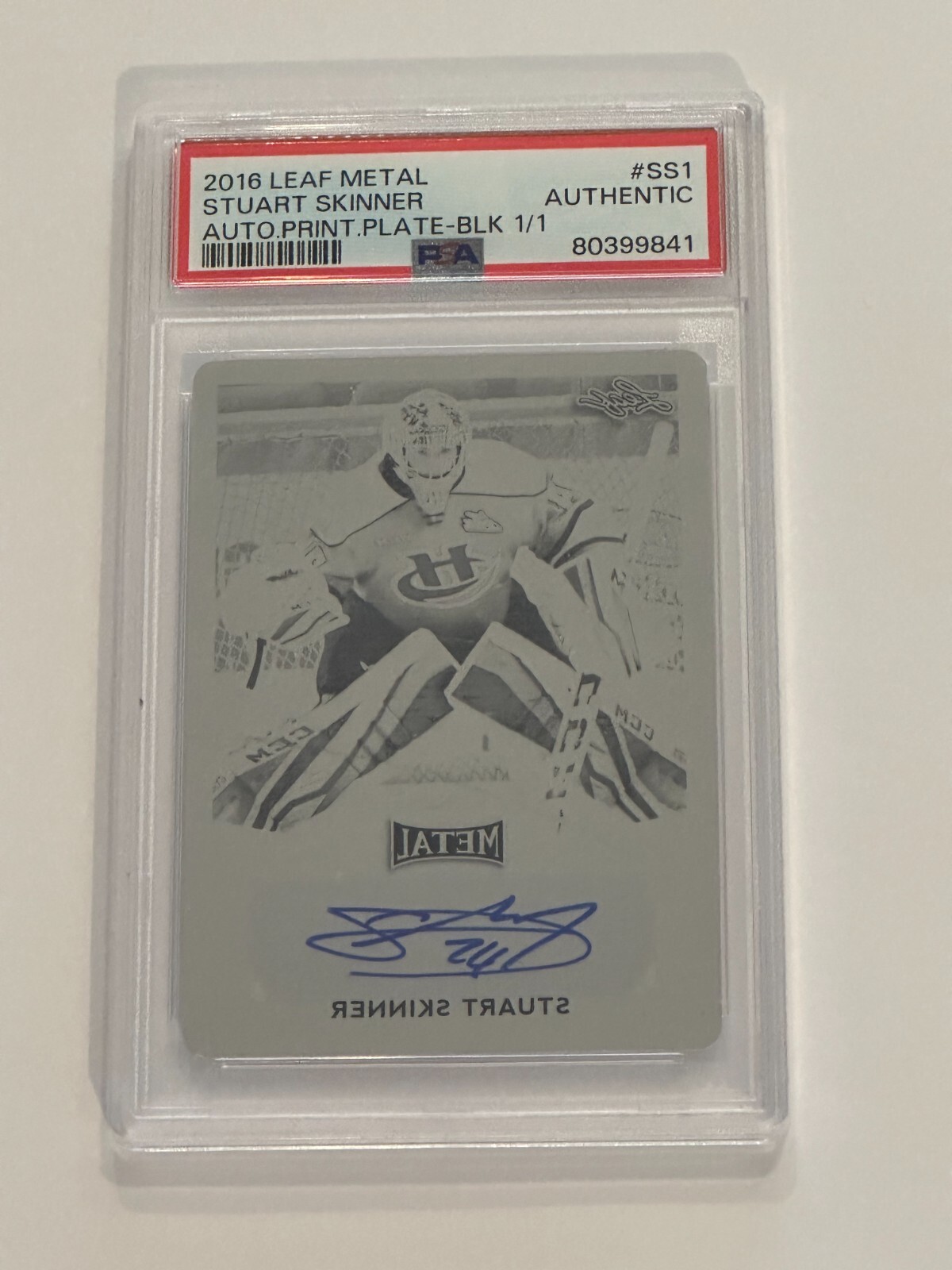 2016 Leaf Metal Stuart Skinner Printing Plate Black 1/1 Autograph PSA ...