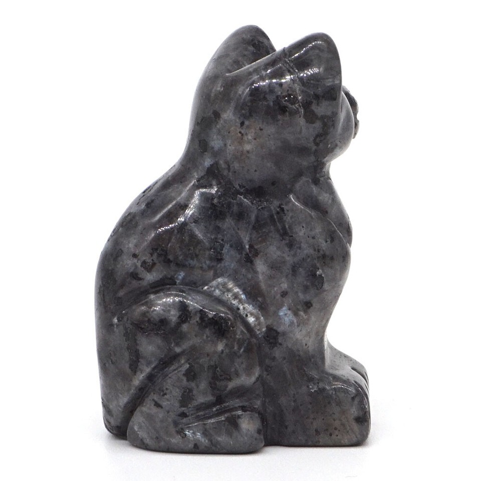 2" Stone Carving Cat Statue Natural Gems Crystal Reiki Healing Figurine ...