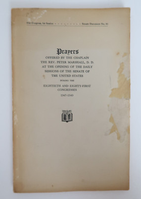 Prayers Chaplin Rev. Peter Marshall 1947-1949 Congresses Vintage Book ...