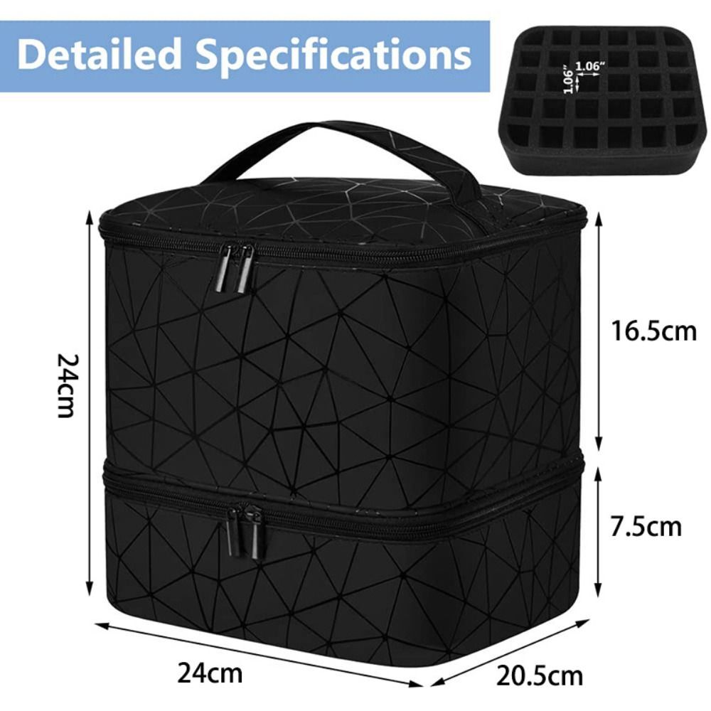PU Nylon Nail Organizer 30 Grids Makeup Bag New Manicure Bag Nail ...
