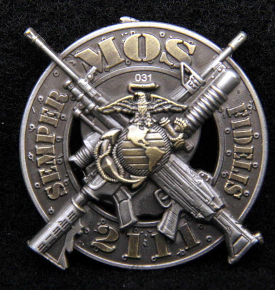 MOS 2111 Small Arms Technician CHALLENGE COIN US MARINES USMC PIN UP ...