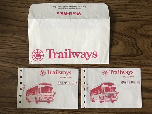 Vintage Trailways Bus Ticket Stubs/with Envelope/Texas To N.C | eBay