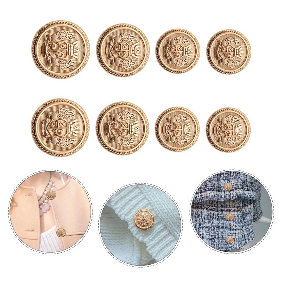 16 Pcs Round Sewing Button Metal British Buttons Clothes Accessories ...