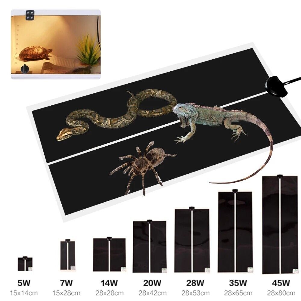 Pet Reptile Heater Under Tank Heating Pad Aquarium Warming Heat Lizard ...
