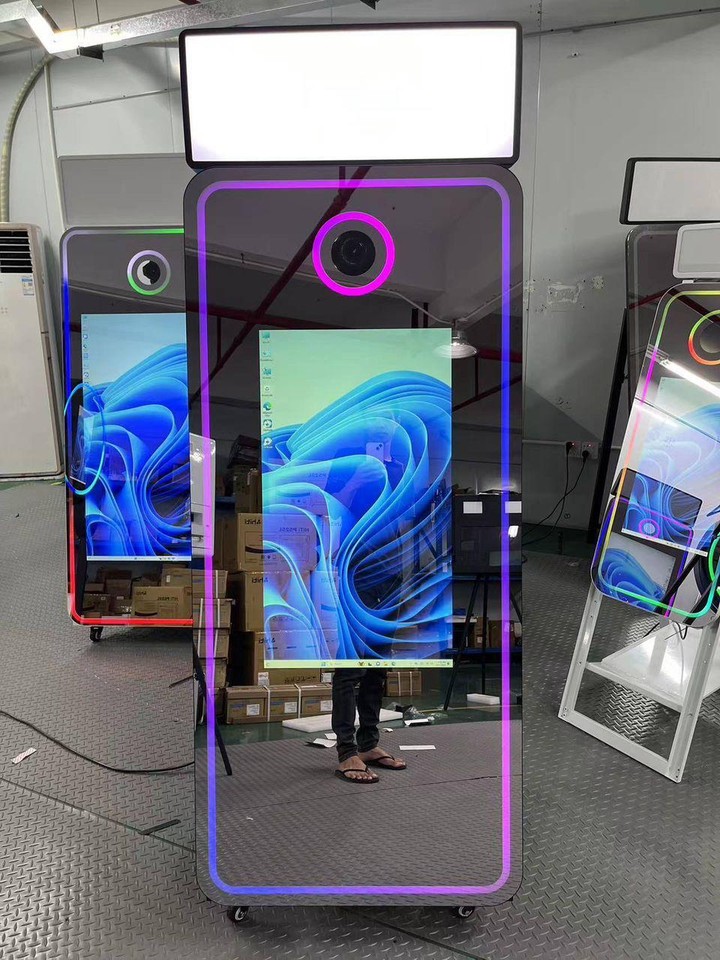 65" Magic Mirror Party Photo Booth Rental Business With Top Light ...
