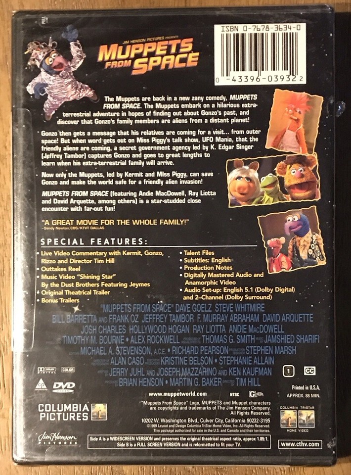 Muppets from Space (DVD, 1999) 43396039322 | eBay