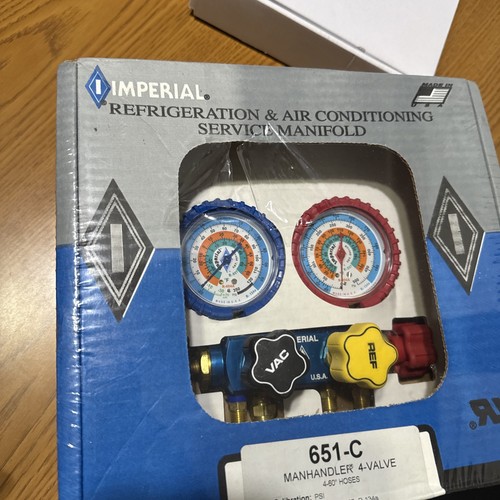 IMPERIAL 651-C Manifold Gauge Set,5 ft Hose,4 Valves 3KU72 699244221090 ...
