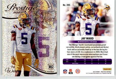 Jay Ward 2023 Prestige Xtra Points Dots SP #395 LSU Vikings RC Rookie ...