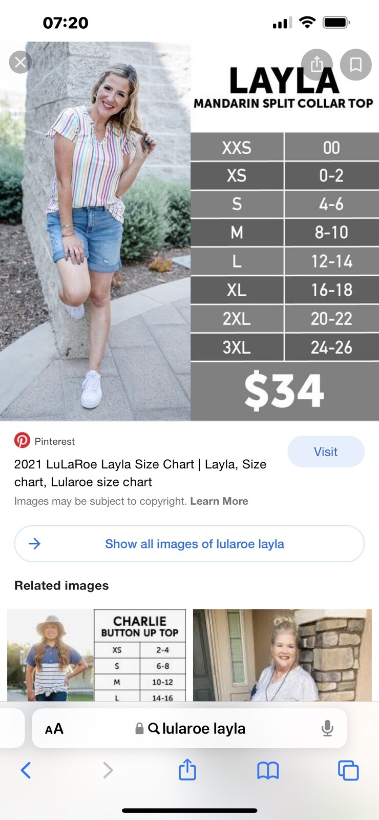 NWT Lularoe LAYLA Mandarin Split Collar Top Multicolor Stripes Small ...