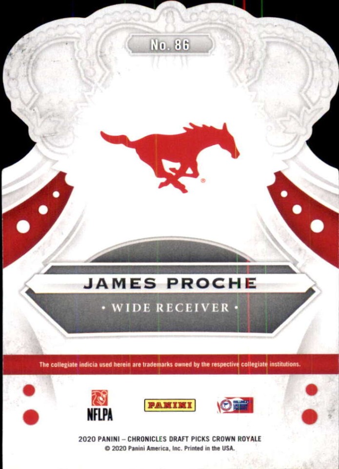 2020 Chronicles Draft Crown Royale Red #86 JAMES PROCHE RC SMU Mustangs ...
