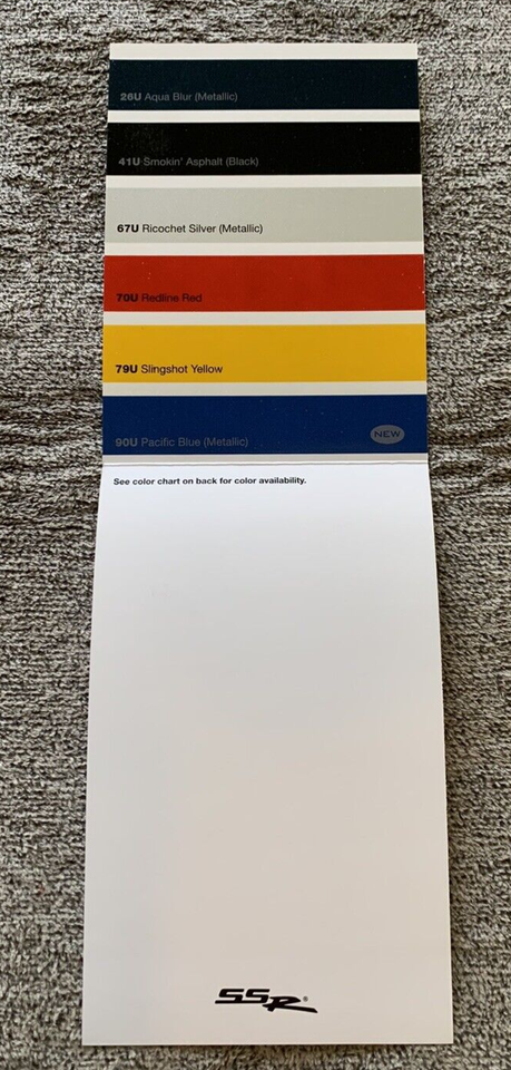 2006 Chevrolet Trucks SSR Exterior Colors Chips/Brochure | eBay