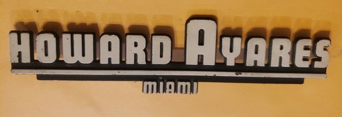Howard Ayares--Miami--Metal Dealer Emblem Car vintage SM1354 | eBay